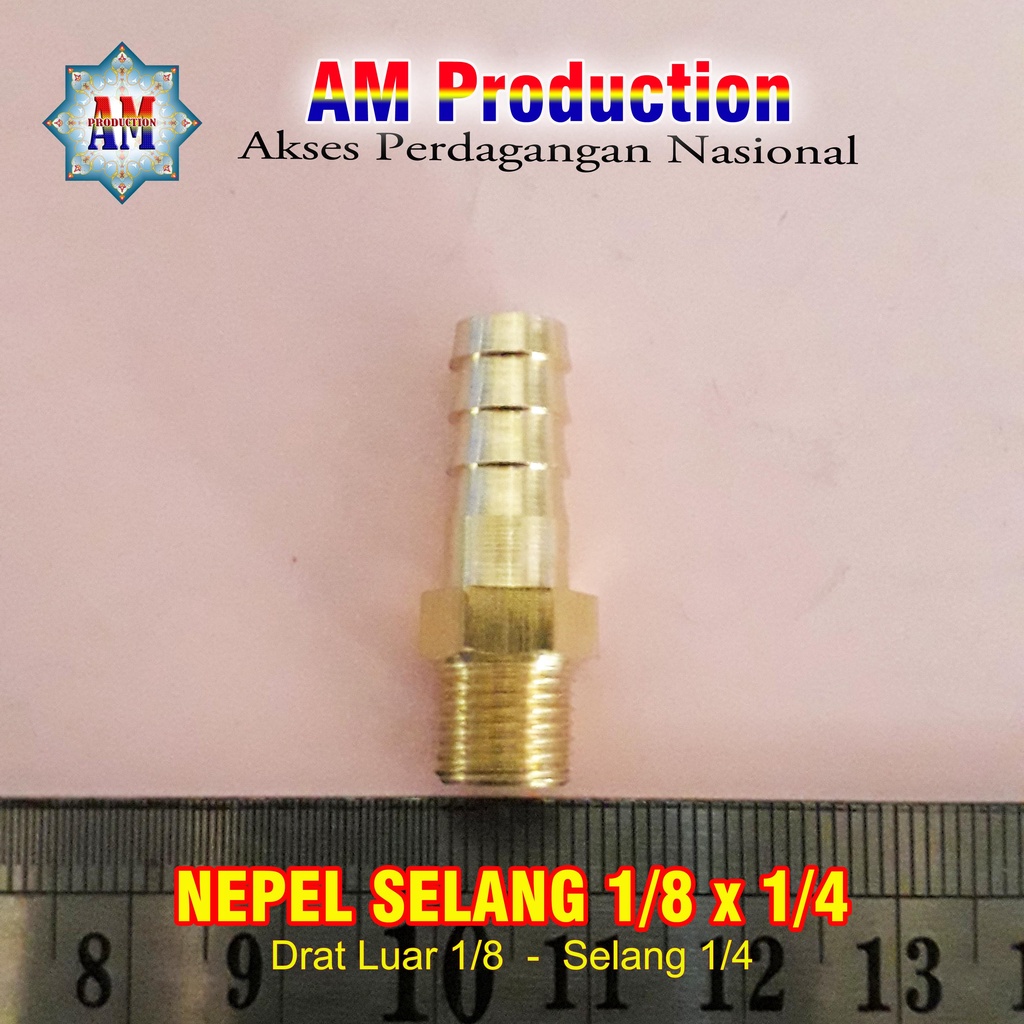Jual Nepel Selang 1/8x1/4 Kuningan, Hose Neaple, Drat Luar, Selang ...
