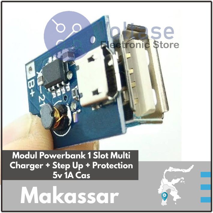Jual Modul Powerbank 1 Slot Charger + Step Up + Protection 5v 1A Cas ...
