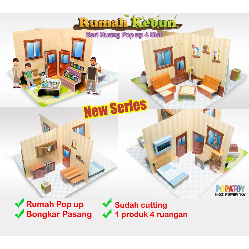 Jual mainan anak edukasi pop up paper craft bongkar pasang puzzle 3d ...