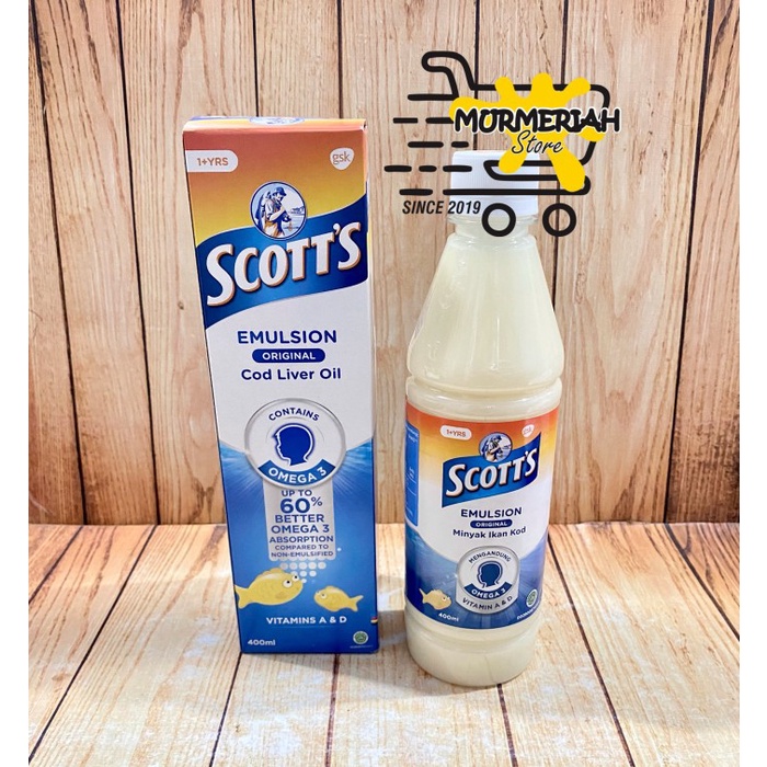 Jual SCOTT'S Emulsion ORIGINAL 400 ml-Scott Minyak Ikan Kod/Cod Liver ...