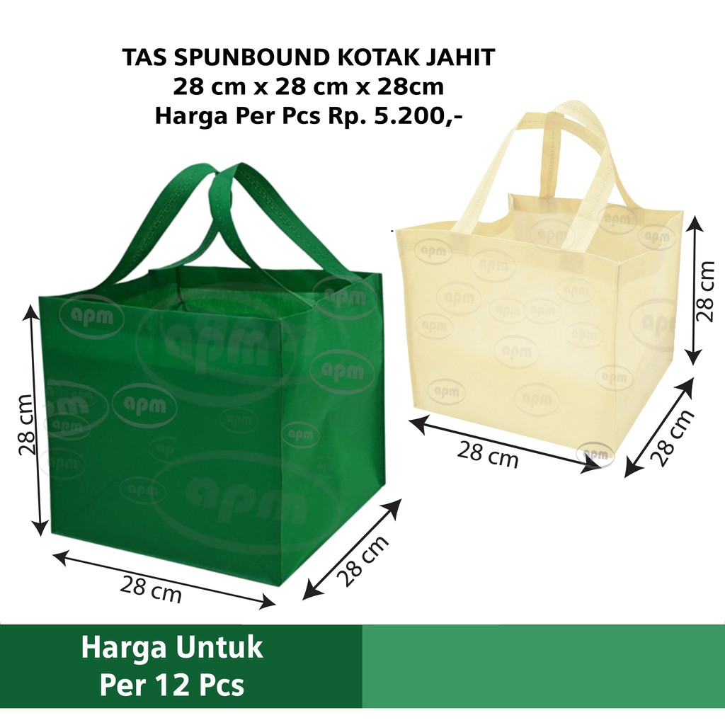 Jual Tas Spunbond Kotak Ukuran 28cm x 28cm x 28cm (Tas Jahit) | Shopee ...