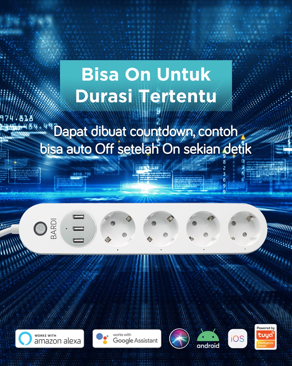 Jual BARDI Smart Extension Power Strips (Smart Stop Kontak, WIFI) | Shopee Indonesia