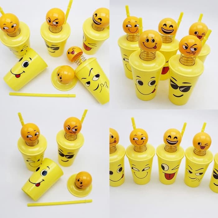 Jual Tempat Minum Karakter Emoticon LED / Botol Emoticon Emoji /Gelas ...