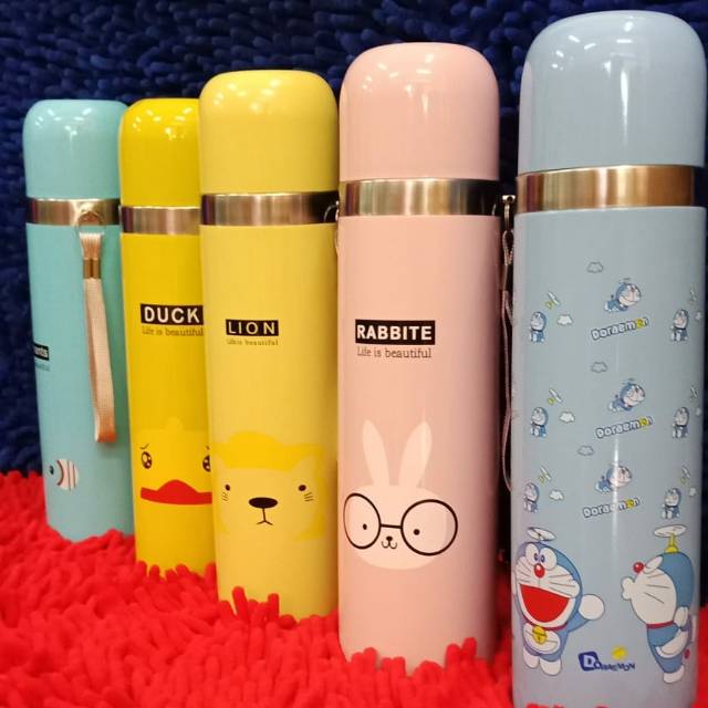 Jual Termos tutup bulat animal/vacuum flask termos mini air panas ...