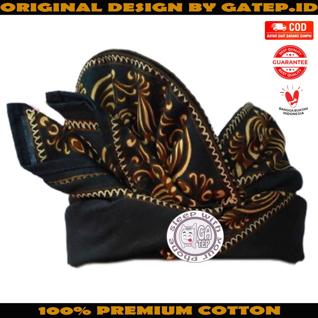 Jual Udeng Batik Bali Hitam Katun Motif Ukiran Samblung Setengah Jadi ...