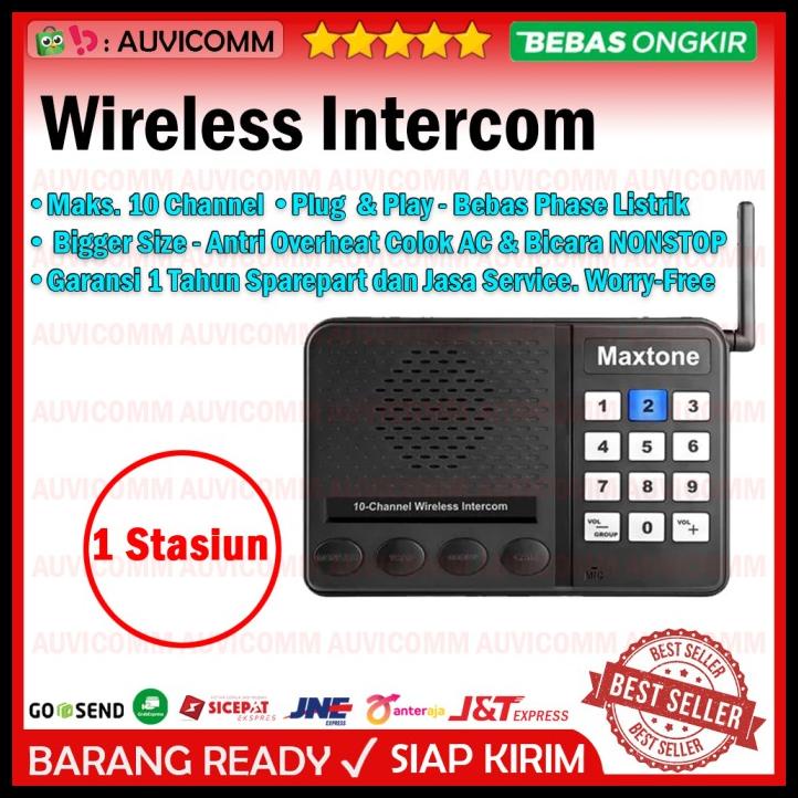 Jual Wireless Intercom 10 Ch Home Office Interkom - 1 Unit - Maxtone ...