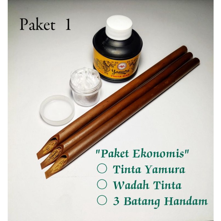 Jual Paket alat tulis khat/kaligrafi handam + Tinta Yamura | Shopee ...