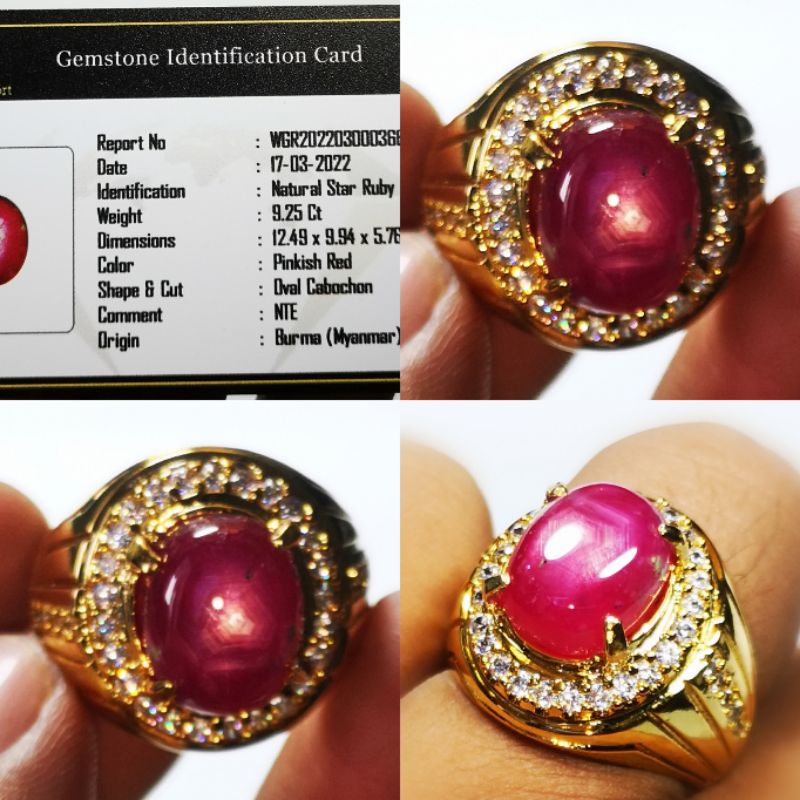Jual Batu Permata Natural Ruby Star Burma Serat Faktwa Antik Kristal ...