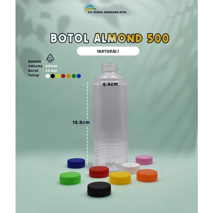 Jual Botol Almond 500 - 1 pcs - Botol Plastik 500 ml | Shopee Indonesia