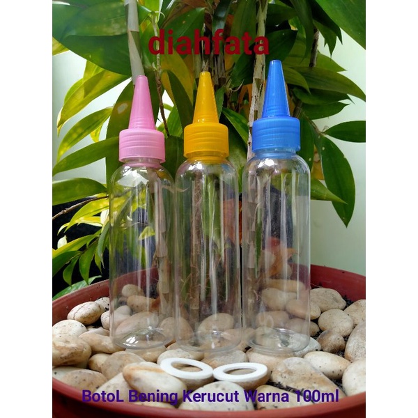 Jual 10 Pcs BotoL Bening Kerucut Warna 100ml Neck 24 Tanpa PLug ...
