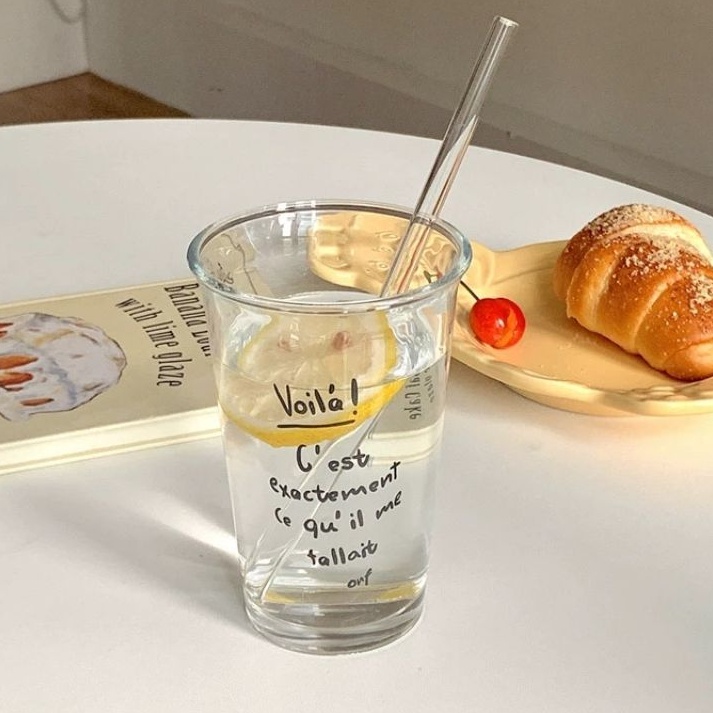 Jual READY GELAS KACA TRANSPARAN 350ml GELAS KOREA NORDIC GELAS RETRO ...