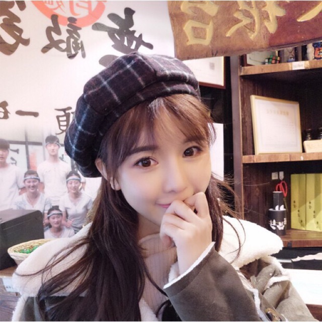 Jual Baret Hat Motif 06070195 / Topi Beret / Topi Baret Korea Motif ...