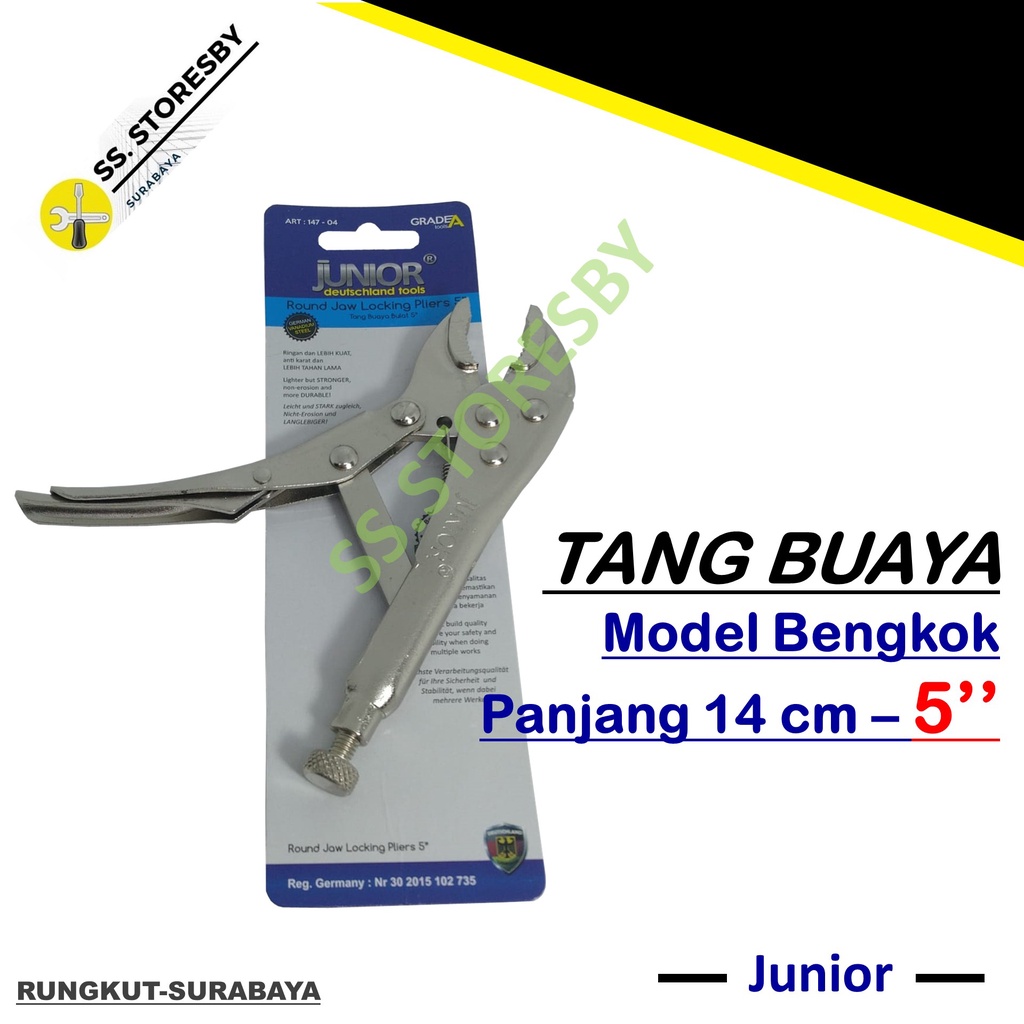 Jual TANG BUAYA BULAT BENGKOK 5" JUNIOR TANG JEPIT RAHANG GERIGI ...