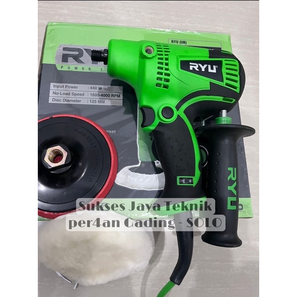Jual mesin poles polisher Ryu tekiro RGP 125E kecepatan variabel mesin poles polis mobil motor ...