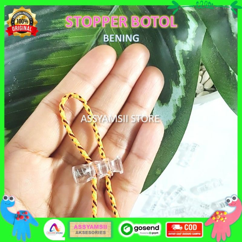 Jual Stoper Stopper Botol Dua Lubang Bening Transparan Kalung Strap ...