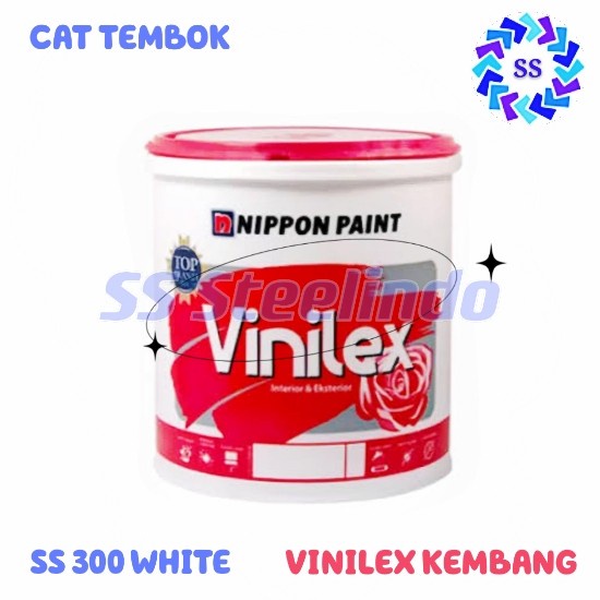 Jual CAT TEMBOK VINILEX KEMBANG SS 300 WHITE GALON 5KG - PAIL 25KG | Shopee Indonesia