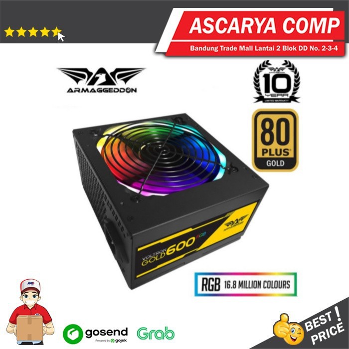 Jual Armaggeddon PSU Voltron Gold 600 RGB 80+ Gold 10Year Warranty Indonesia|Shopee Indonesia