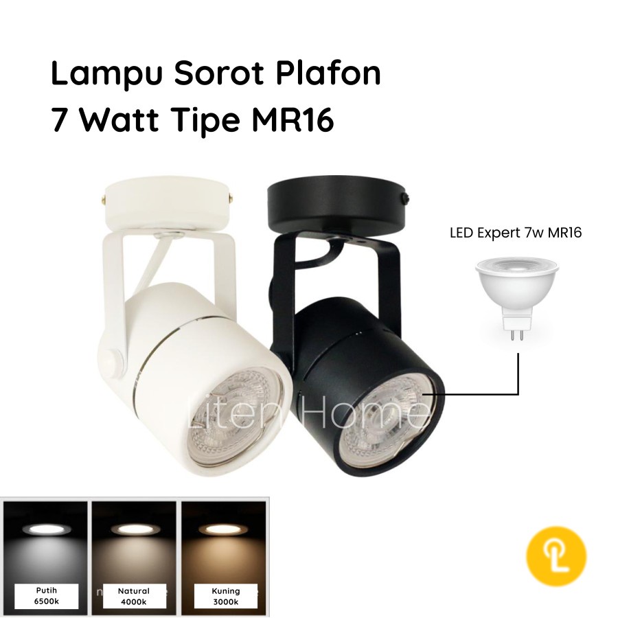 Jual Lampu Sorot LED 7w 7 watt / Spot Light LED COB Murah Spotlight 7w Fitting MR16 Fitting ...