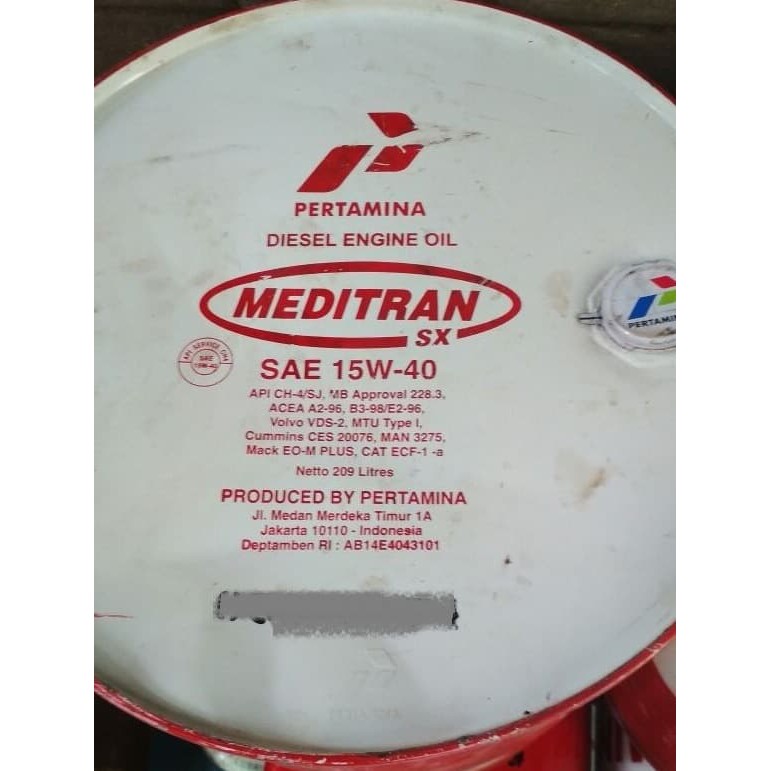 Jual OLI MEDITRAN SX 15W/40 CH4 (DRUM 209L) | Shopee Indonesia