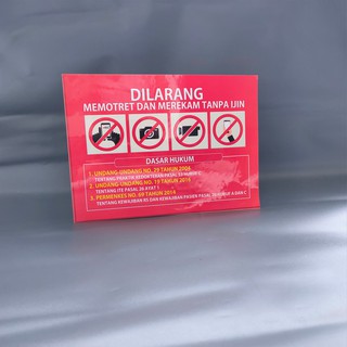 Jual Stiker Larangan Memotret & Merekam | Stiker Dilarang Memotret ...