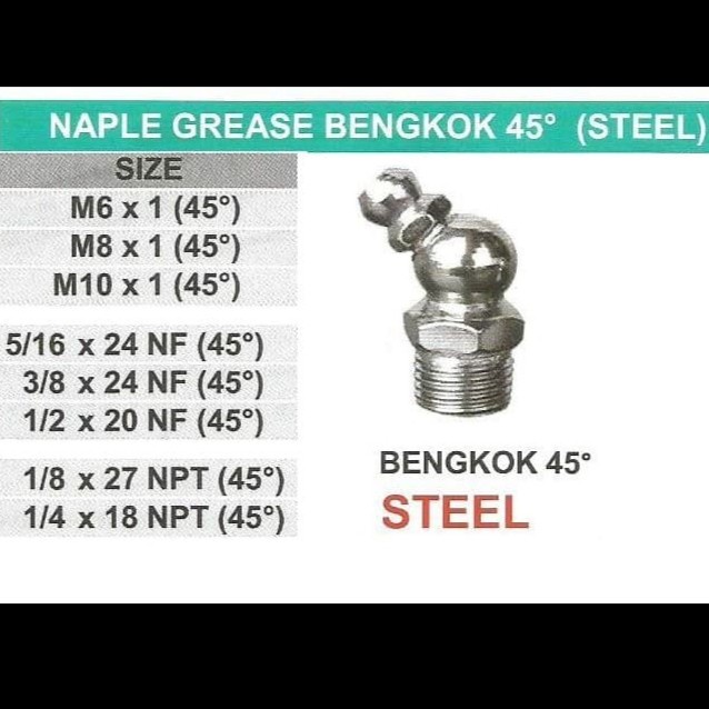 Jual Naple Grease Bengkok 45 Derajat Bahan Besi Size M8 x 1 WIPRO ...