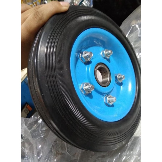 Jual Roda Troli Ban Karet Troly 8 Inch Roda Gerobak Bearing Angkut ...