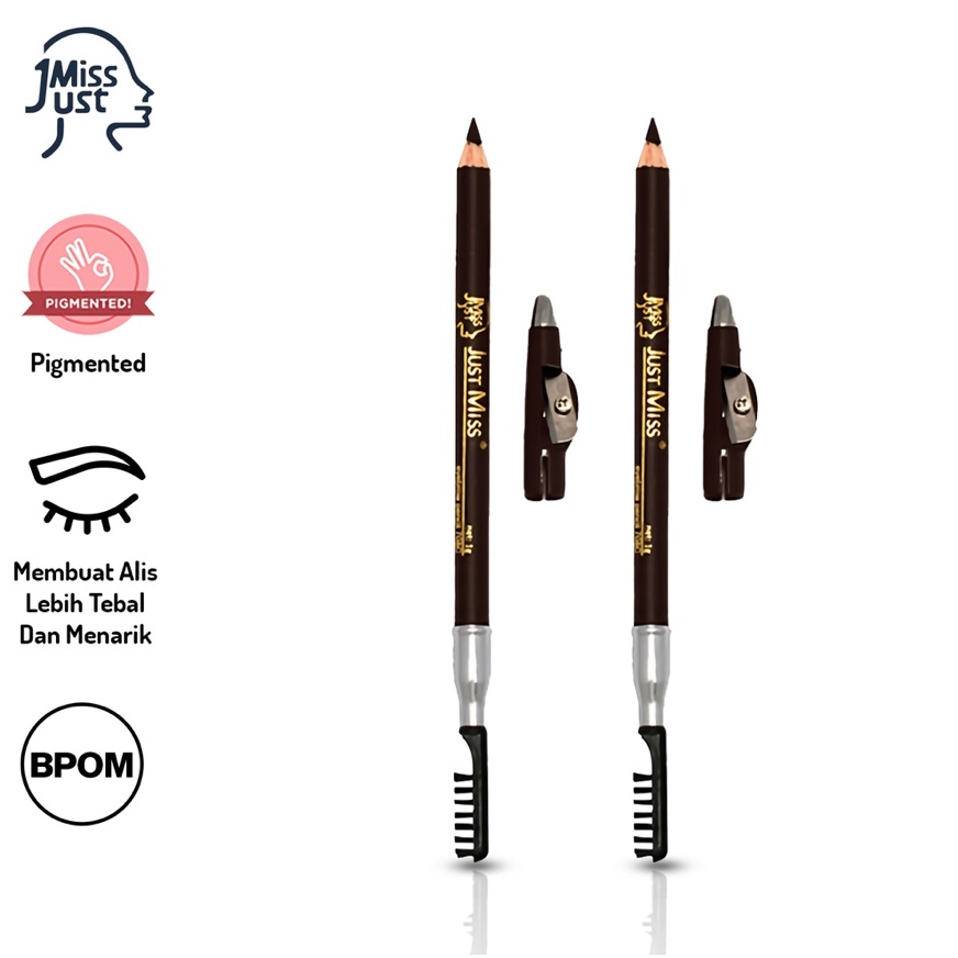 Jual Just Miss Pensil Alis 708A Dengan Serutan & Sikat 1 g Eyebrow Pencil Pigmented Perona Alis ...