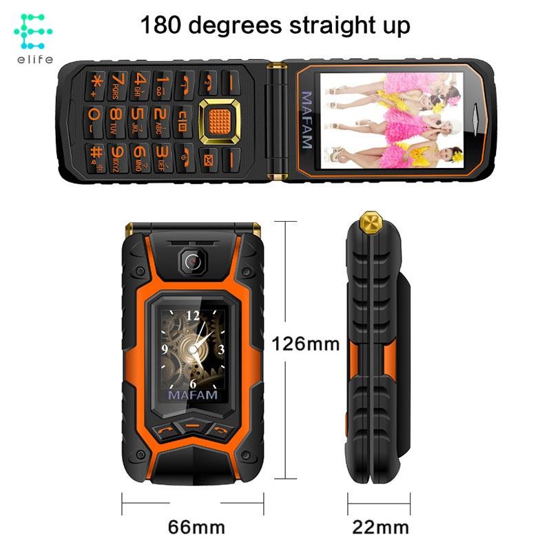 PENAWARAN EL X9 Handphone Flip Jaringan 2G Screen Ganda Support Bluetooth, 2 SIM, Plug EU MAFAM ...