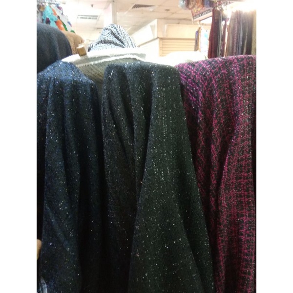 Jual Bahan/Kain Wol Motif Salur Gliter | Shopee Indonesia