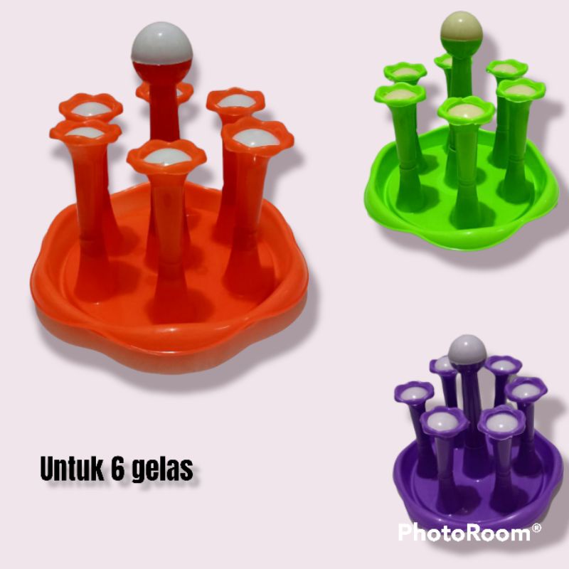 Jual Tempat gelas isi untuk 6 gelas | rak gelas untuk 6 gelas | stand glass plastik | Shopee ...