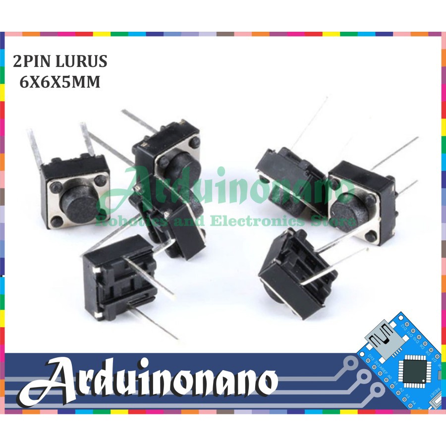 Jual Tactile push button 6x6x5mm 2p 2 p pin 2pin micro switch momentary ...