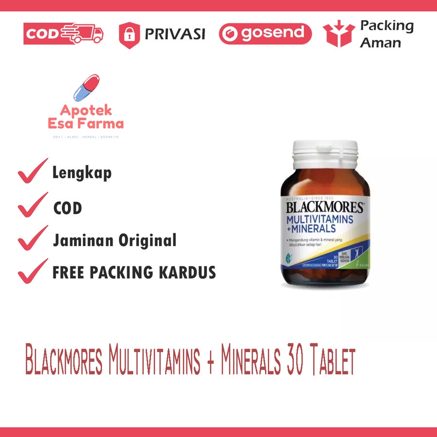 Jual Blackmores Multivitamins + Minerals 30 Tablet Indonesia|Shopee Indonesia