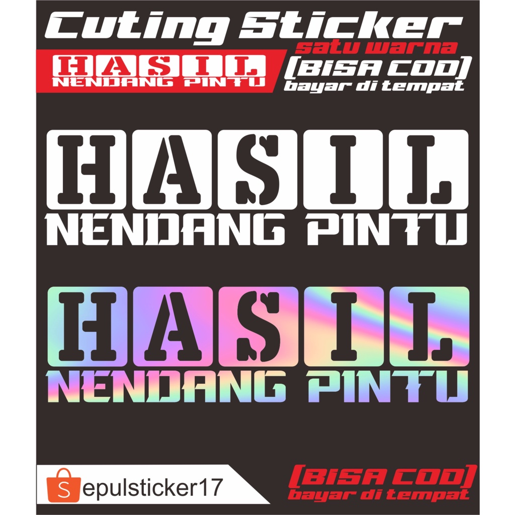Jual CUTING STICKER MOTOR HASIL NENDANG PINTU,STIKER NENDANG PINTU ...