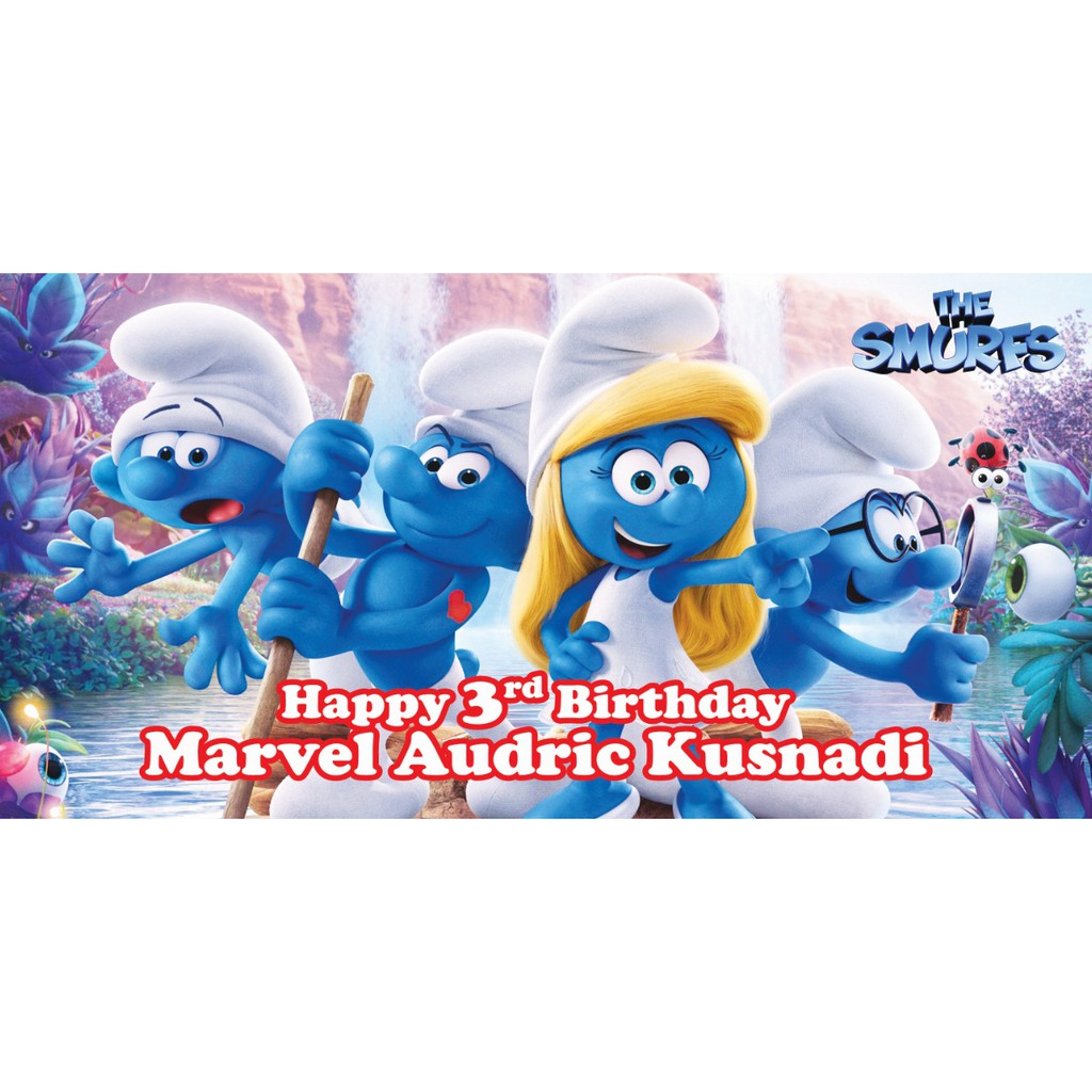 Jual Banner/Backdrop Smurf Ulang Tahun | Shopee Indonesia