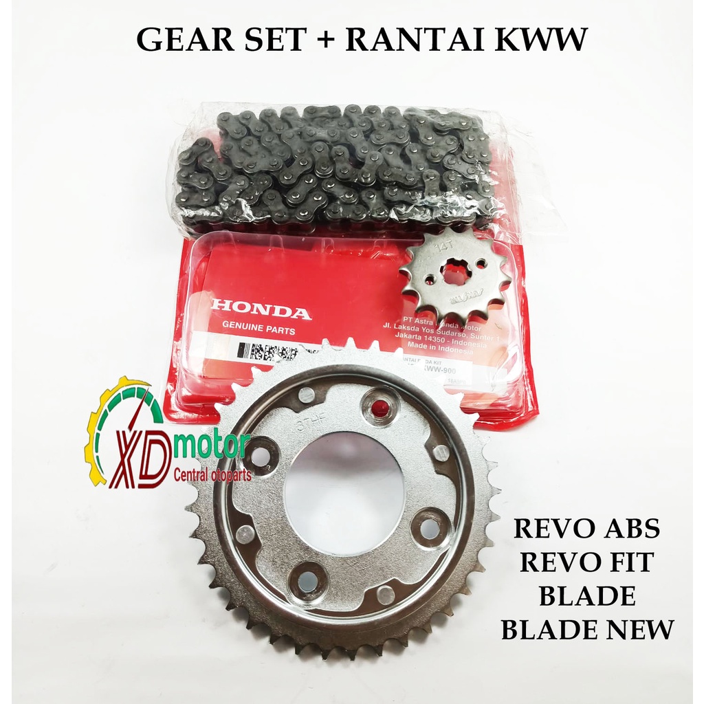 Jual GEAR SET + RANTAI BLADE REVO ABS KWW HONDA LAMA BARU REVO FIT BLADE REPSOL KUALITAS ASLI ...