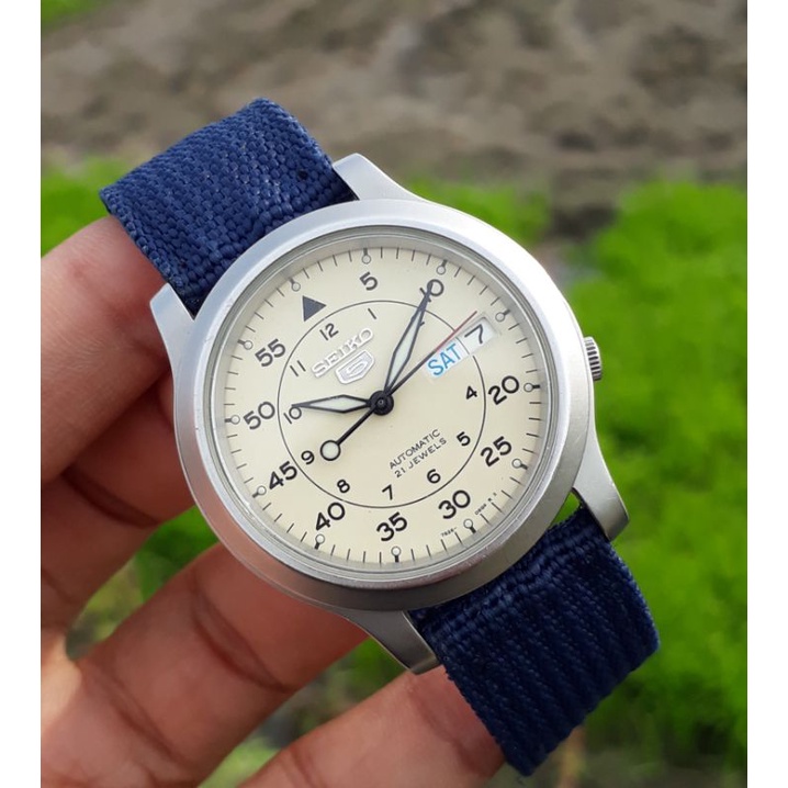 Jual Jam Tangan Seiko Military Automatic Cream Dial Original Indonesia ...