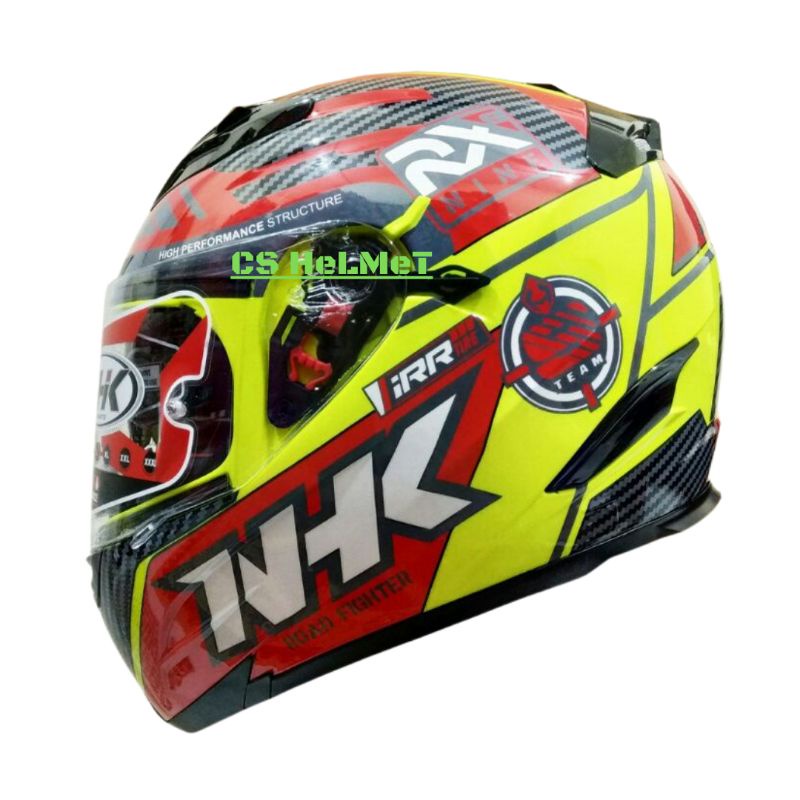 Jual HELM NHK RX9 RACER X NHK RX NINE YELLOW FLO RED DOUBLE VISOR FULL ...