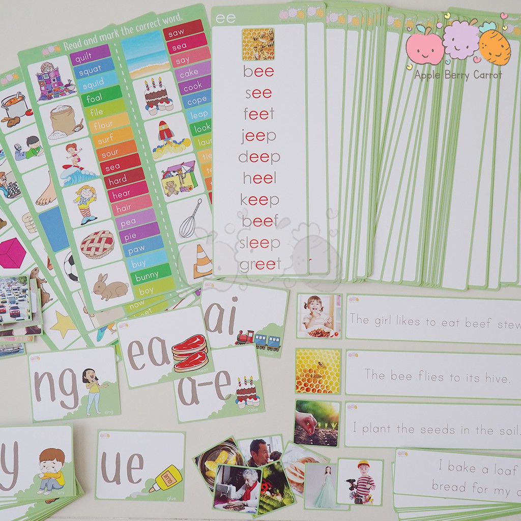 Jual VOWEL BLEND & CONSONANT DIGRAPH - WORKSHEET - setera green series ...
