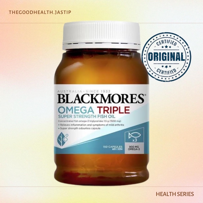Jual Blackmores omega triple super strength fish oil (150 capsules) | Shopee Indonesia