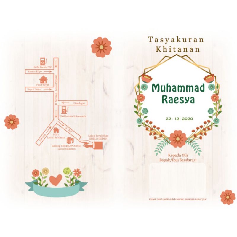 Jual cetak undangan sunat sunatan khitanan undangan tasyakuran murah ...