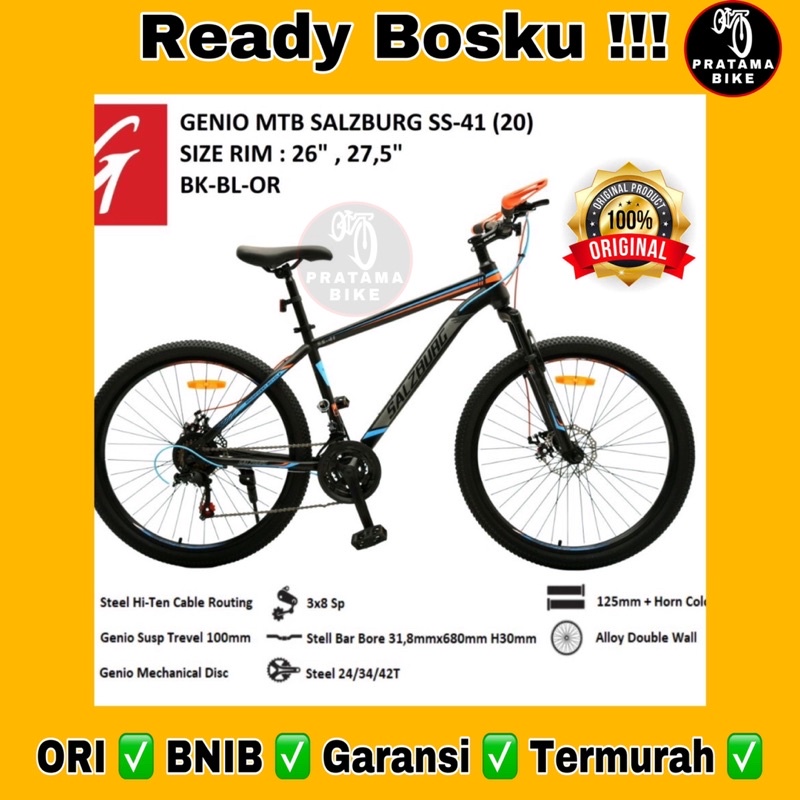 Jual Sepeda Gunung Dewasa Mtb 27,5 Genio Salzburg SS 41 (24 speed) Indonesia|Shopee Indonesia