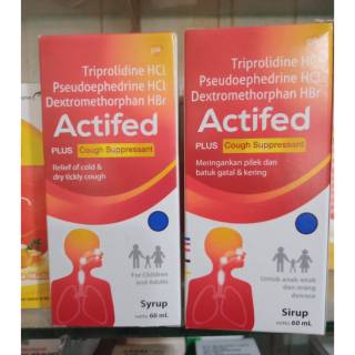 Jual ACTIFED OBAT BATUK KERING / PILEK Dan Gejala Flu SYRUP 60ml ...