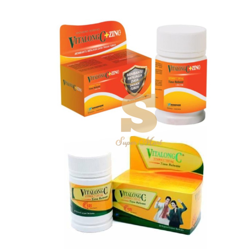 Jual VITALONG C / VITALONG C ZINC BOTOL ISI 30 TABLET vitamin C 500mg ...