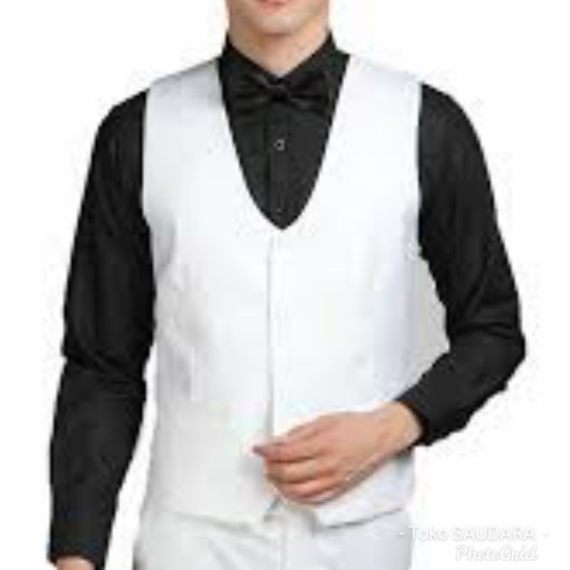 Jual vest rompi formal kerja pria putih | Shopee Indonesia