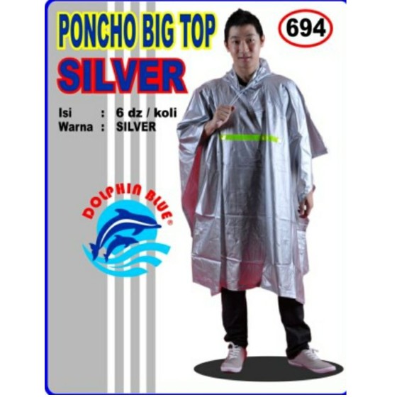 Jual Jas hujan PONCHO 694 BIG TOP SILVER DOLPHIN BLUE | Shopee Indonesia