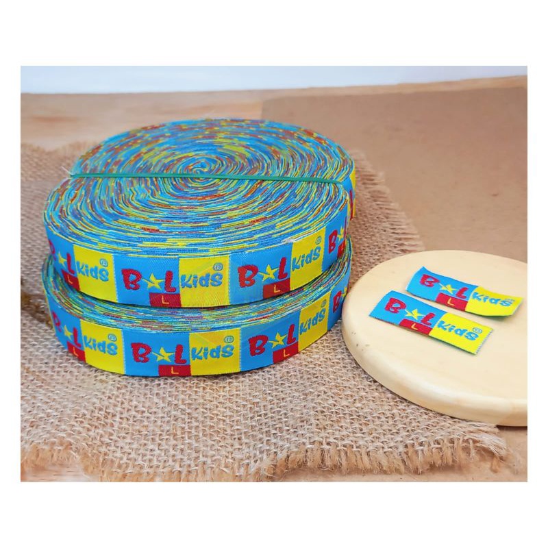 Jual woven uk 2x6 cm/Label woven,Label bordir,Label rajut,Label merek ...