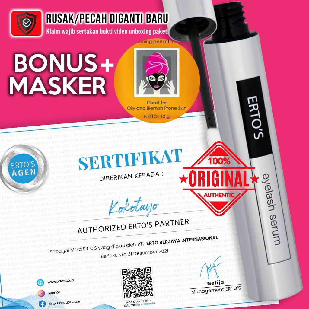 Jual Ertos Eyelash Serum Stick Menebalkan Alis dan Bulu Mata - Kemasan ...