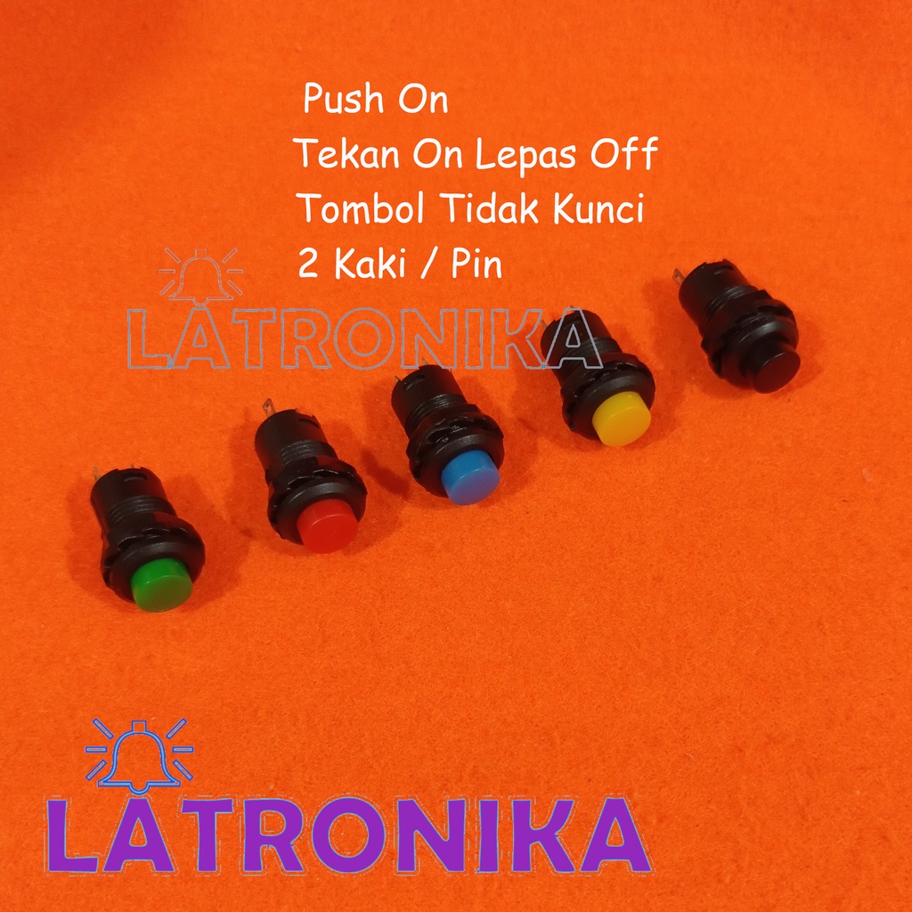 Jual Push On Button Switch Tombol Tekan On Lepas Off Bulat Warna 2 Kaki ...