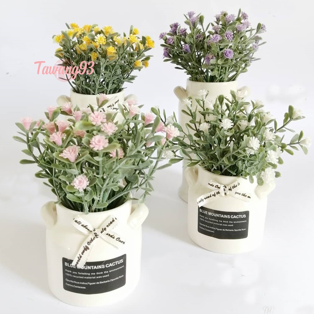 Bunga Tiruan Artificial Dgn Vas Mini - Bunga Hias Plastik Murah -Bunga ...