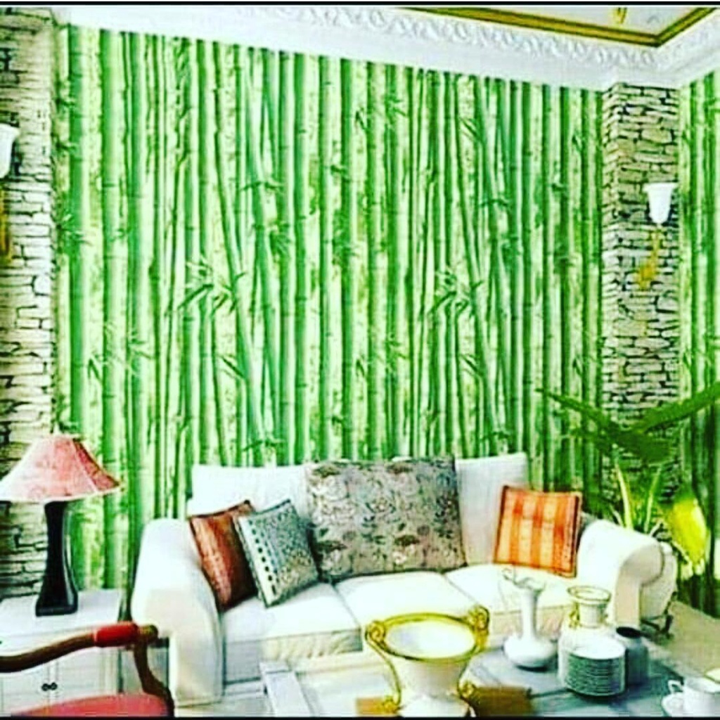Jual Wallpaper Sticker Dinding Bambu Hijau Muda Ukuran 10m x 45cm ...